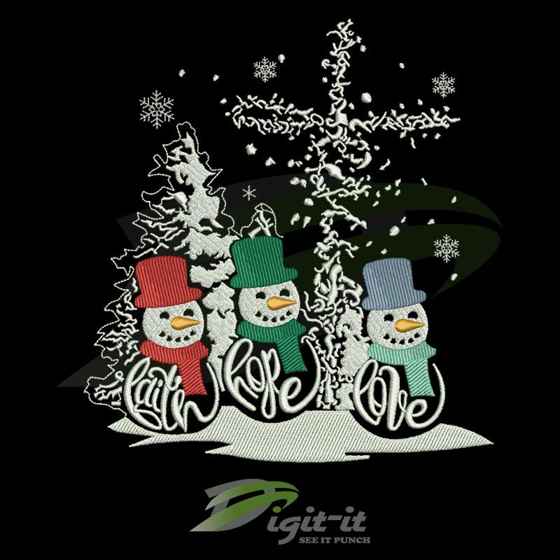 Christmas Snowman 2 Digital Embroidery Design